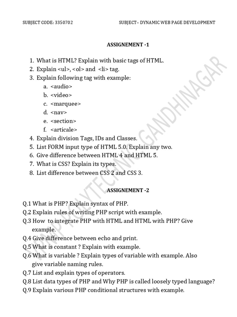 Assignment | PDF | Php | Html