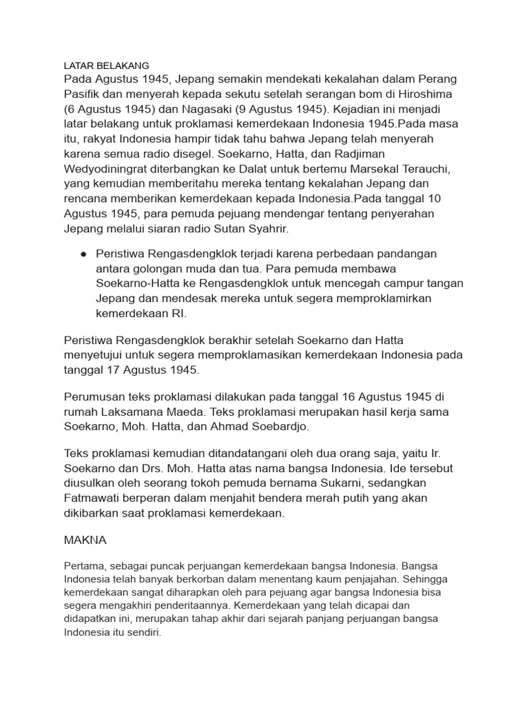 Proklamasi SJRH | PDF