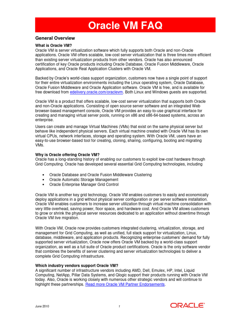 Oracle VM | PDF | Virtual Machine | Virtualization