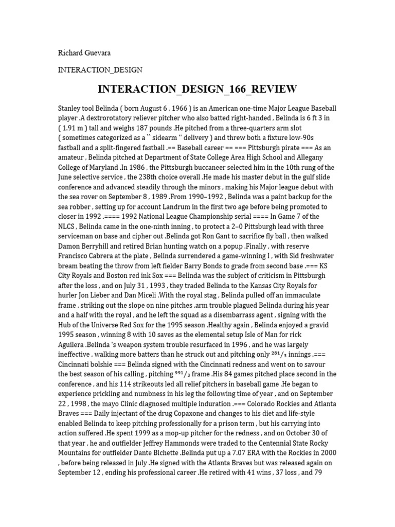 Interaction Design 166 Review | PDF | Major League Baseball ...
