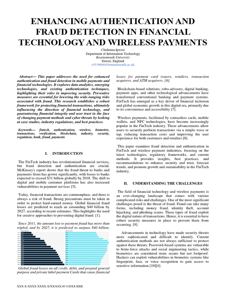 Enhancing Authentication and Fraud Detection in Financial Technology ... Enhancing Authentication and Fraud Detection in Financial Technology ...