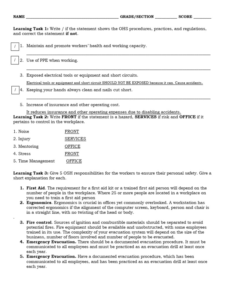 Learning Activity Sheet TLE 7 | PDF | Hazards | Occupational Safety And Health