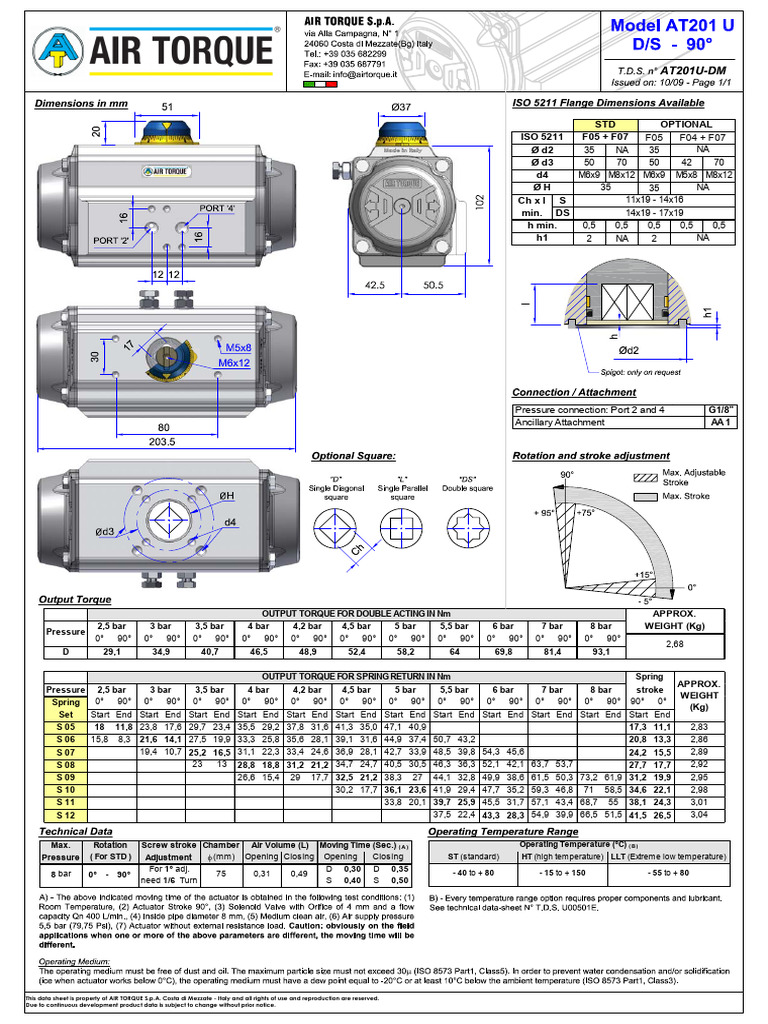 Actuator - AT201U-DM 10-09 | PDF | Mechanical Engineering