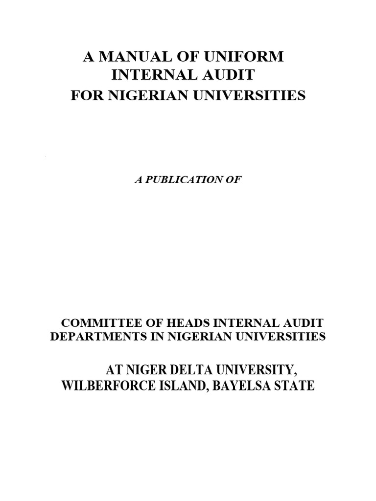 Uniform Internal Audit Manual for Universities | PDF | Audit | Internal ...