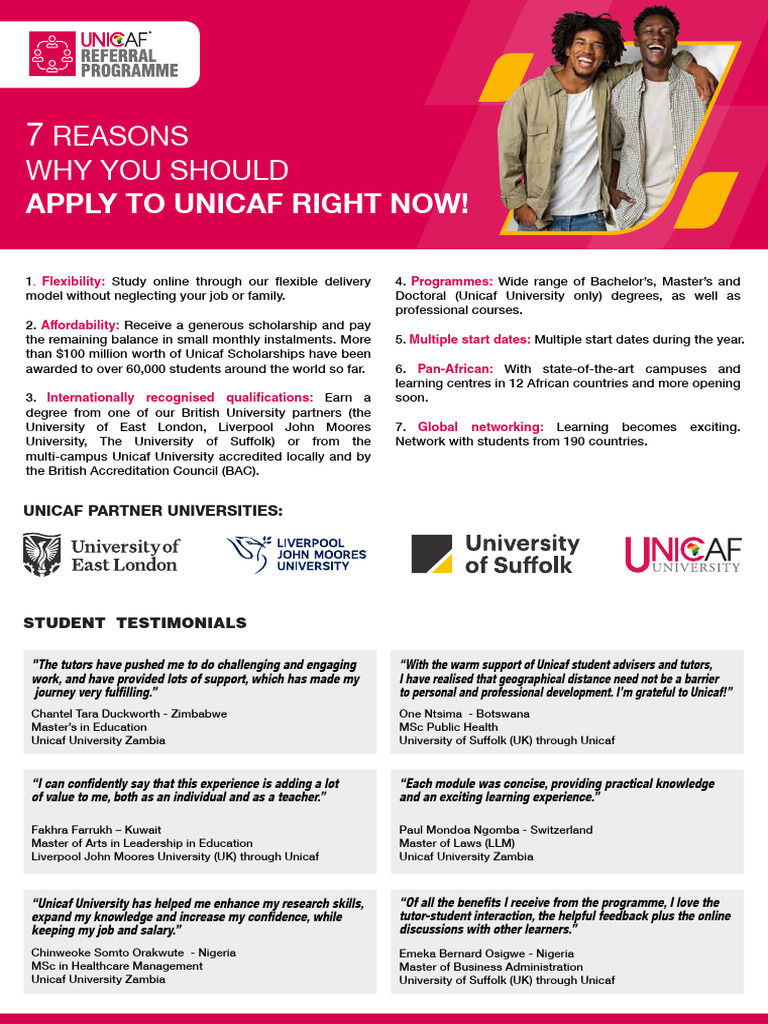 Unicaf Referral Programme Brochure | PDF | Bachelor's Degree | Bachelor ...