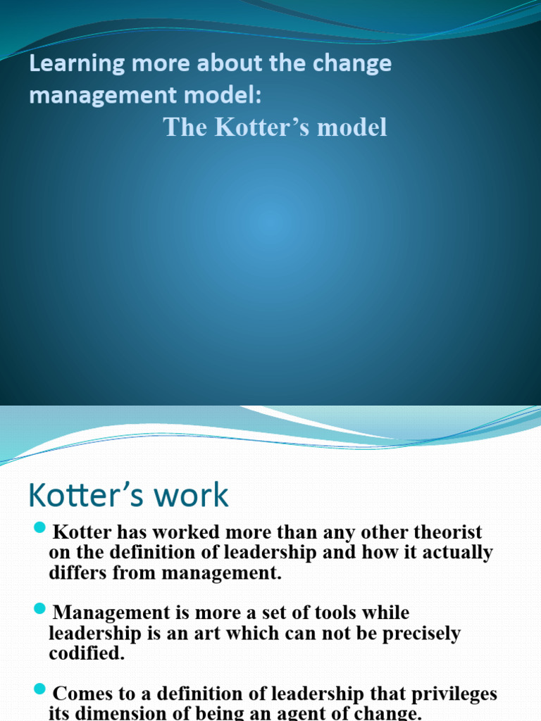 Kotter's Change Model in Action | PDF | Change Management | Leadership