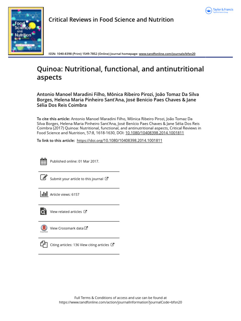 Quinoa's Nutritional Insights | PDF | Cereals | Starch