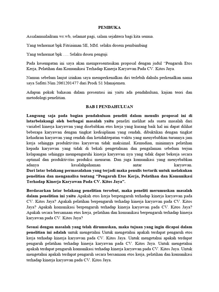 Sidang Proposal | PDF