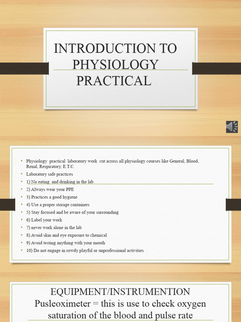 Introduction To Physiology Practical | PDF