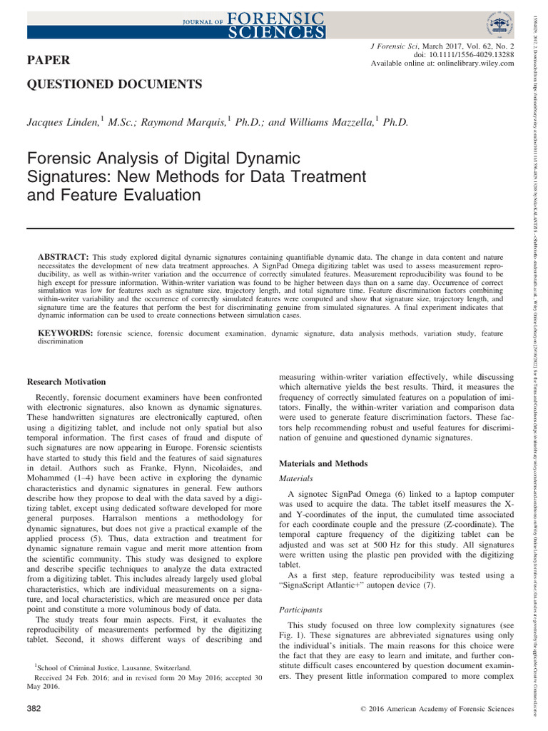 Journal of Forensic Sciences - 2016 - Linden - Forensic Analysis of ...