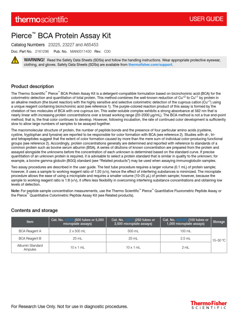 MAN0011430 Pierce BCA Protein Asy UG | PDF