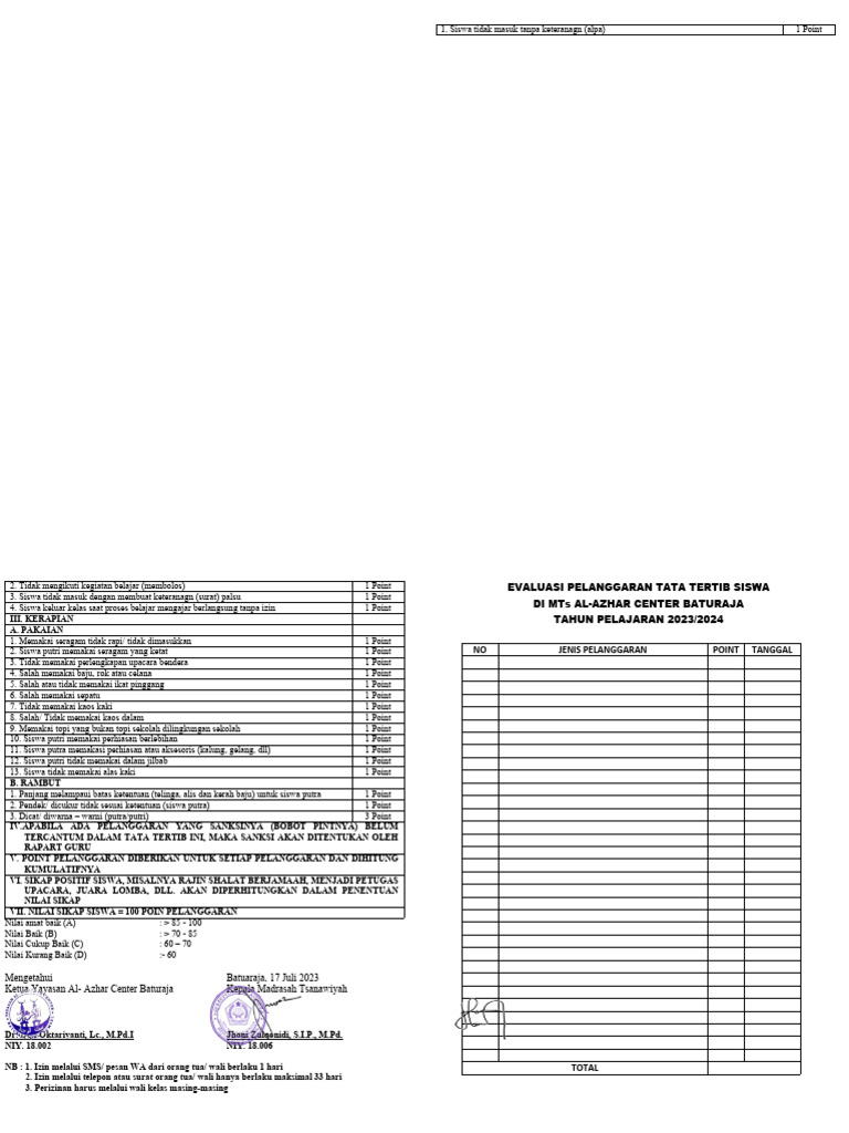 Buku Ibadah Dan Tatib Siswa | PDF