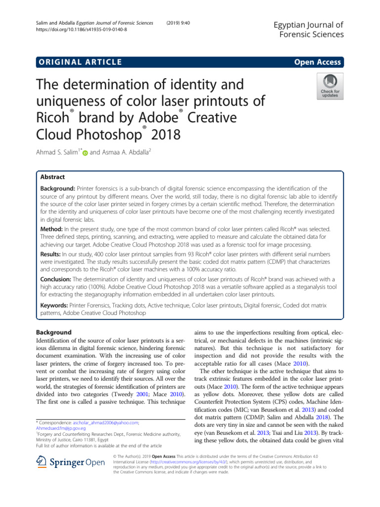 Application of Adobe® Photoshop® CC 2018 for Identifying the Source of ...