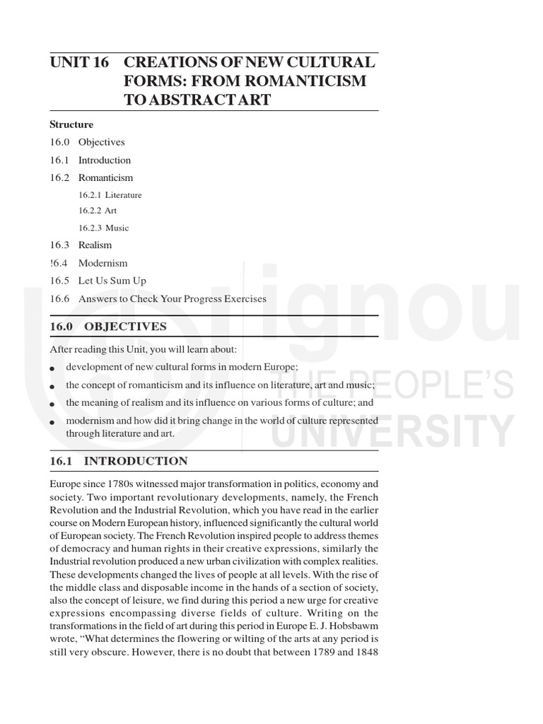 Unit-16 | PDF | Romanticism | Realism (Arts)