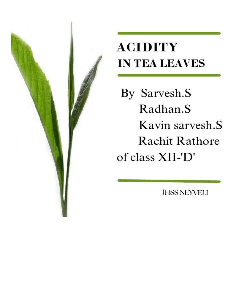 Acidity in Tea Leaves - Merged | PDF | Tea | Chemistry