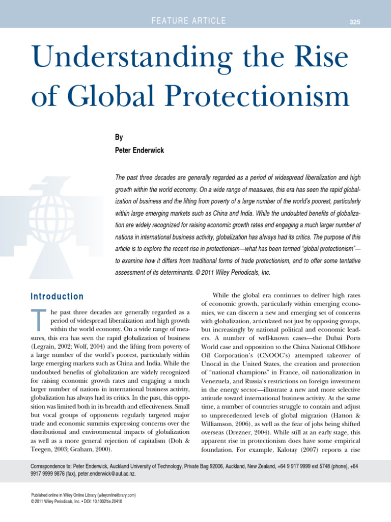 Global Protectionism | PDF | Protectionism | Tariff