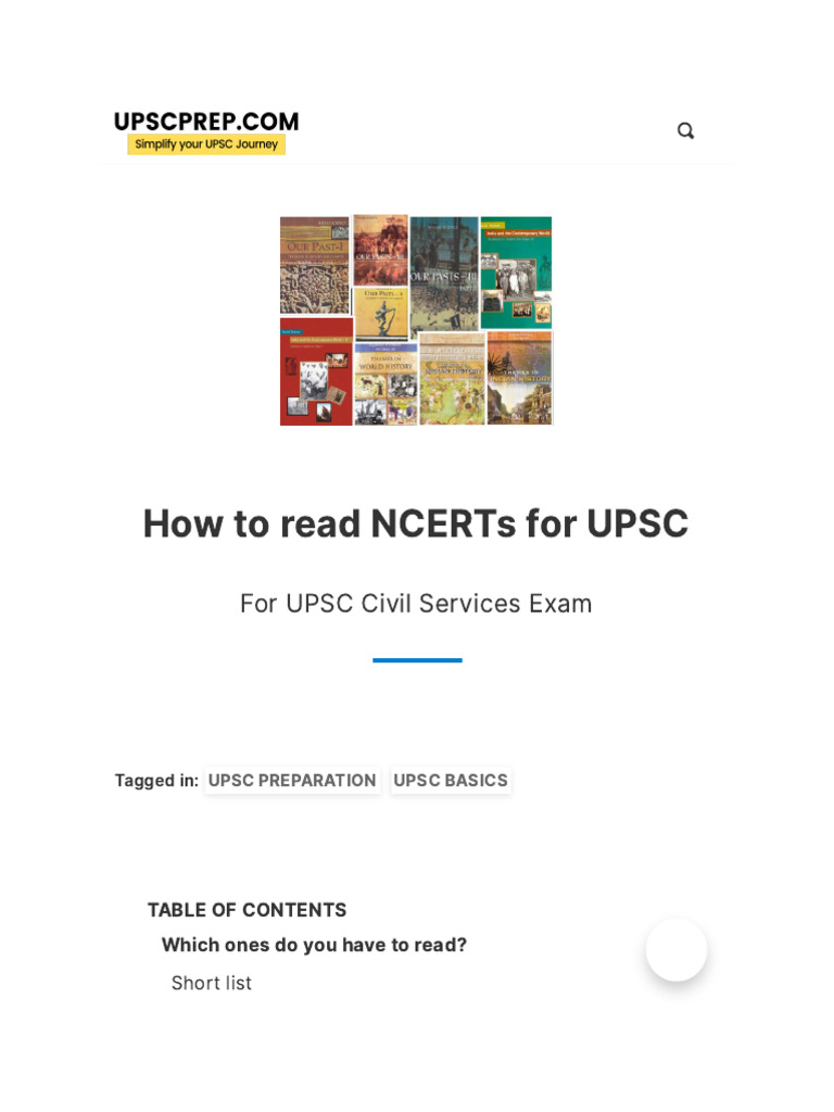 Reading NCERTs for UPSC Preparation | PDF | Science | Liberal Arts ...
