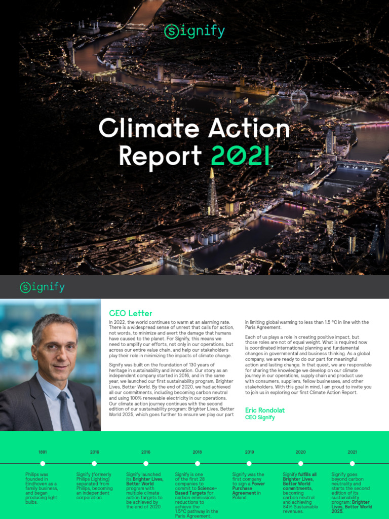 Signify Climate Action Report 2021 | PDF | Climate Change Mitigation ...