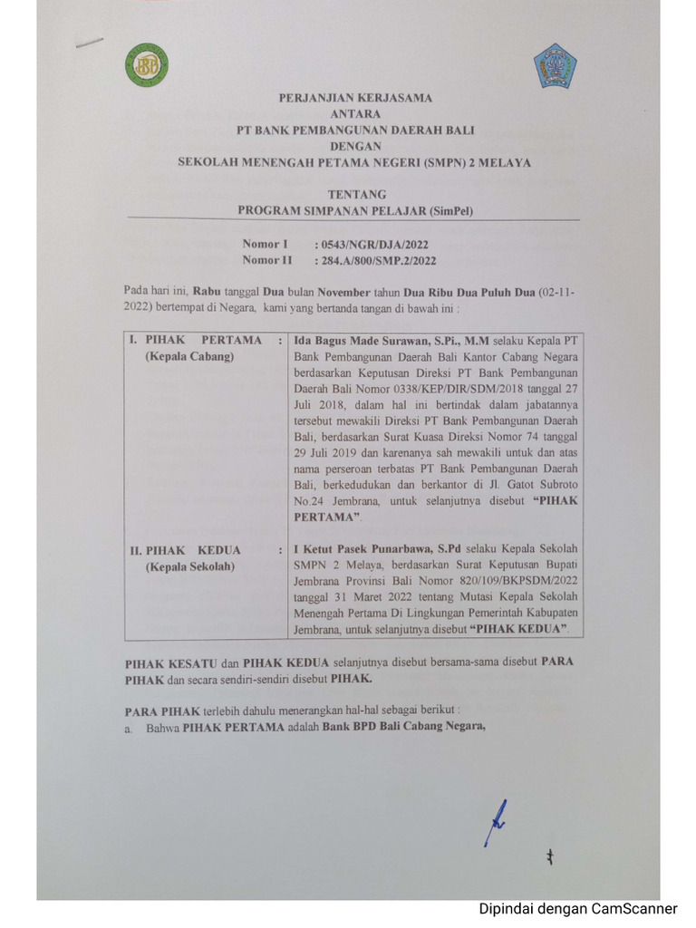 Mou Dengan Bank BPD | PDF
