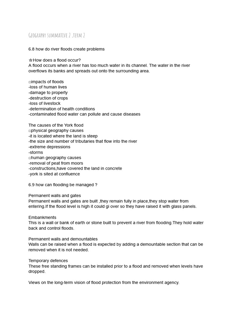 Geography Summative2, Term 2 Yr 8 Notes | PDF