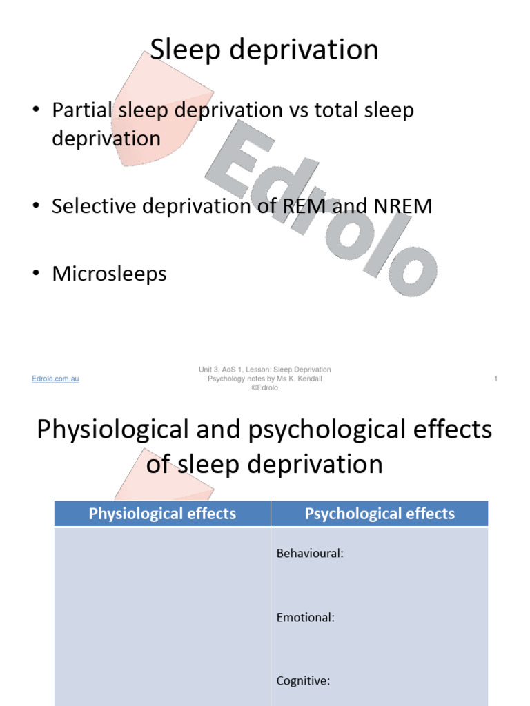 Effects of Sleep Deprivation | PDF | Sleep | Rapid Eye Movement Sleep