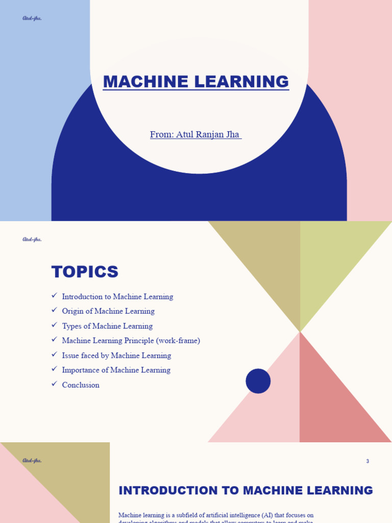 Machine Learning: From: Atul Ranjan Jha | PDF | Machine Learning | Cognitive Science