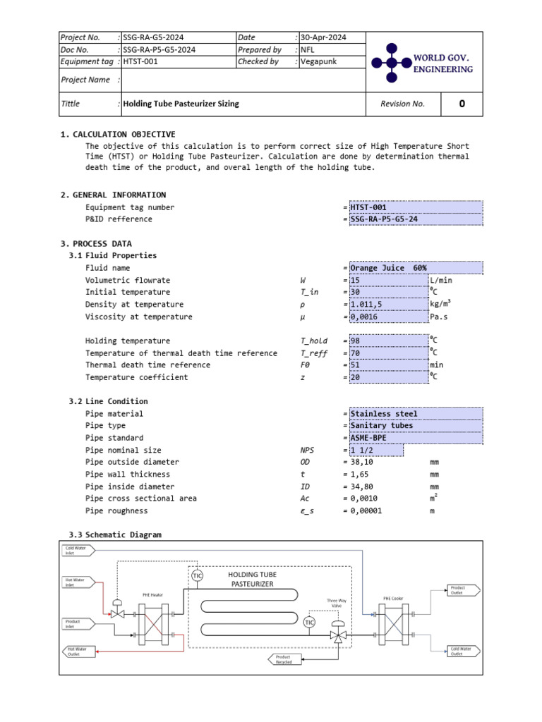 HTST Sizing | PDF | Pipe (Fluid Conveyance) | Mechanics