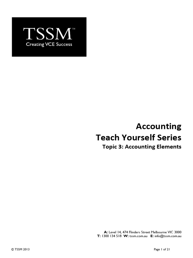 Accounting TOPIC 3 - Accounting Elements | Download Free PDF | Equity ...