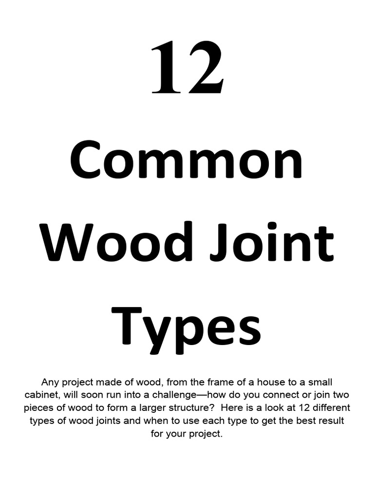 12 Essential Wood Joint Types Explained | PDF | Woodworking