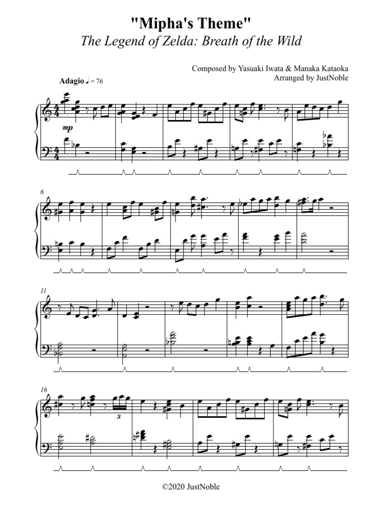 Mipha's Theme - The Legend of Zelda Breath of The Wild - Full Score 2 | PDF