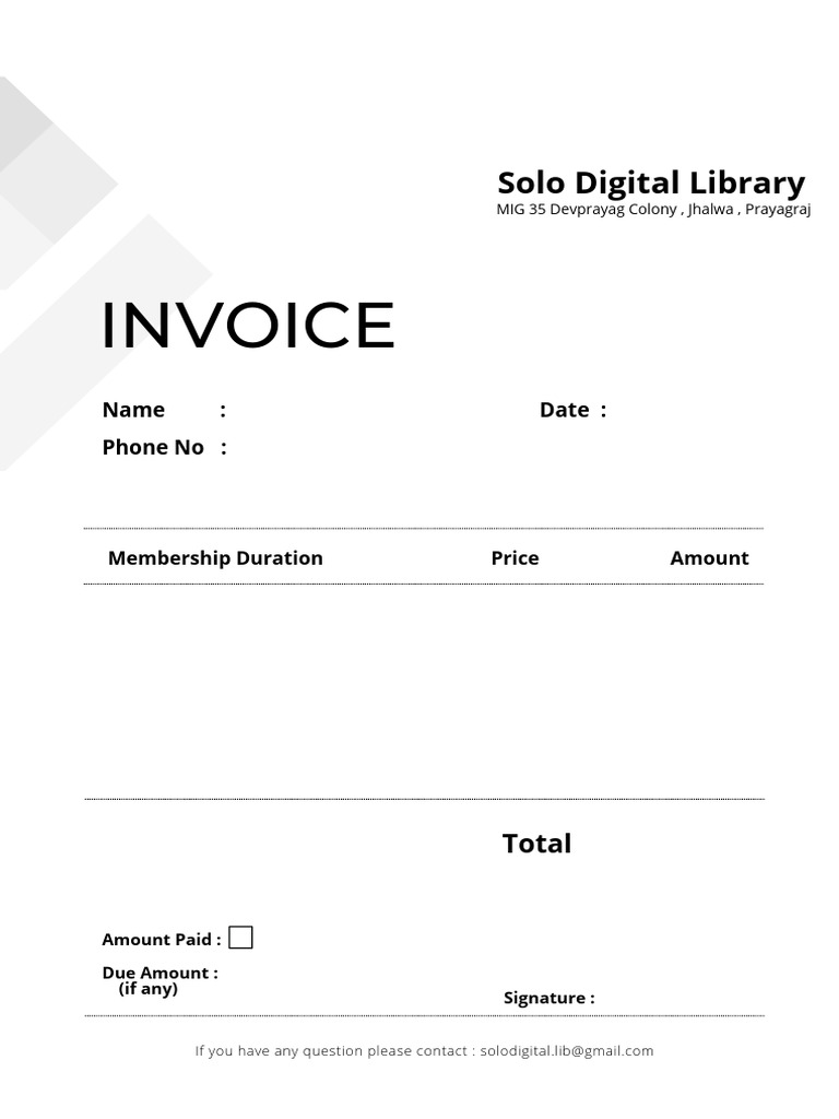 Solo Digital Library Invoice | PDF