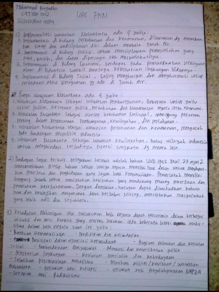 Uas PKN Muhammad Bayadho | PDF