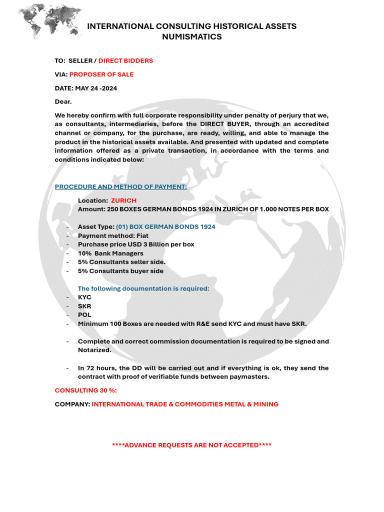 250 Boxes German Bonds 1924. Posture | PDF | Notary Public | Economies