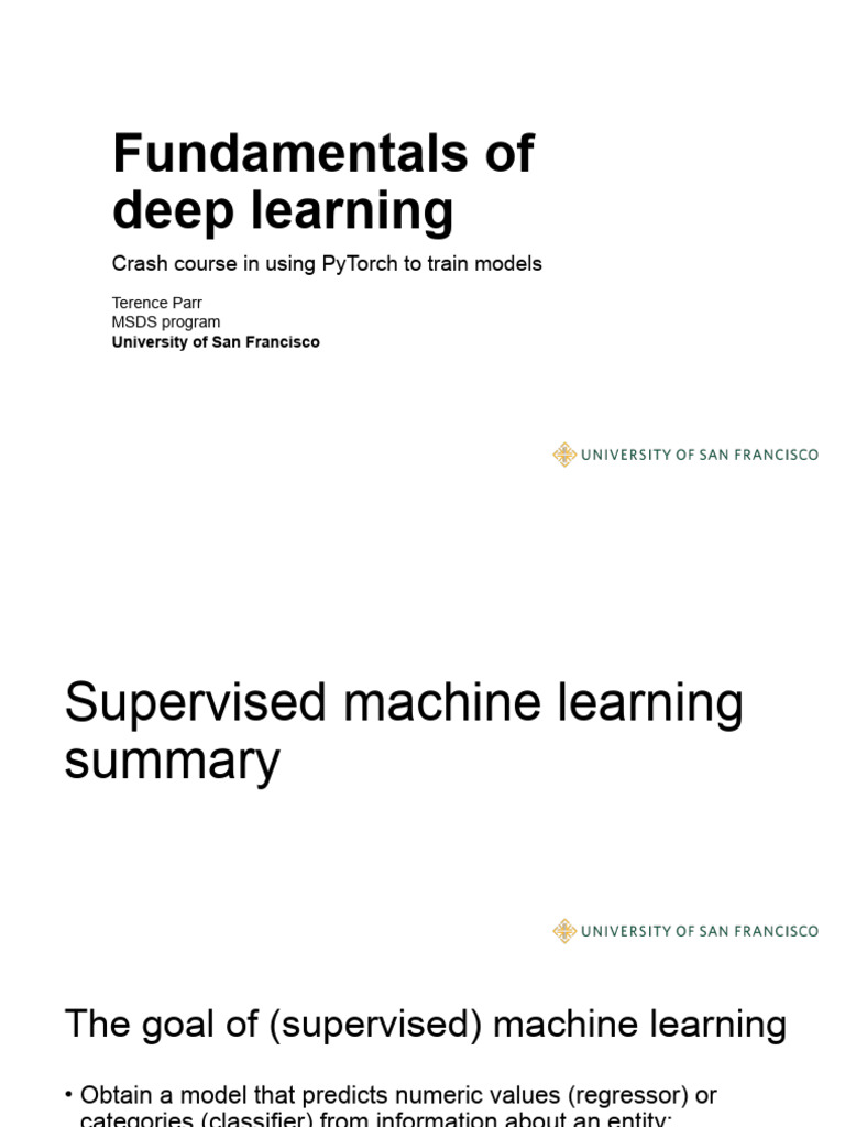 Crashcourse DL Pytorch Parr | PDF | Mean Squared Error | Statistical Classification