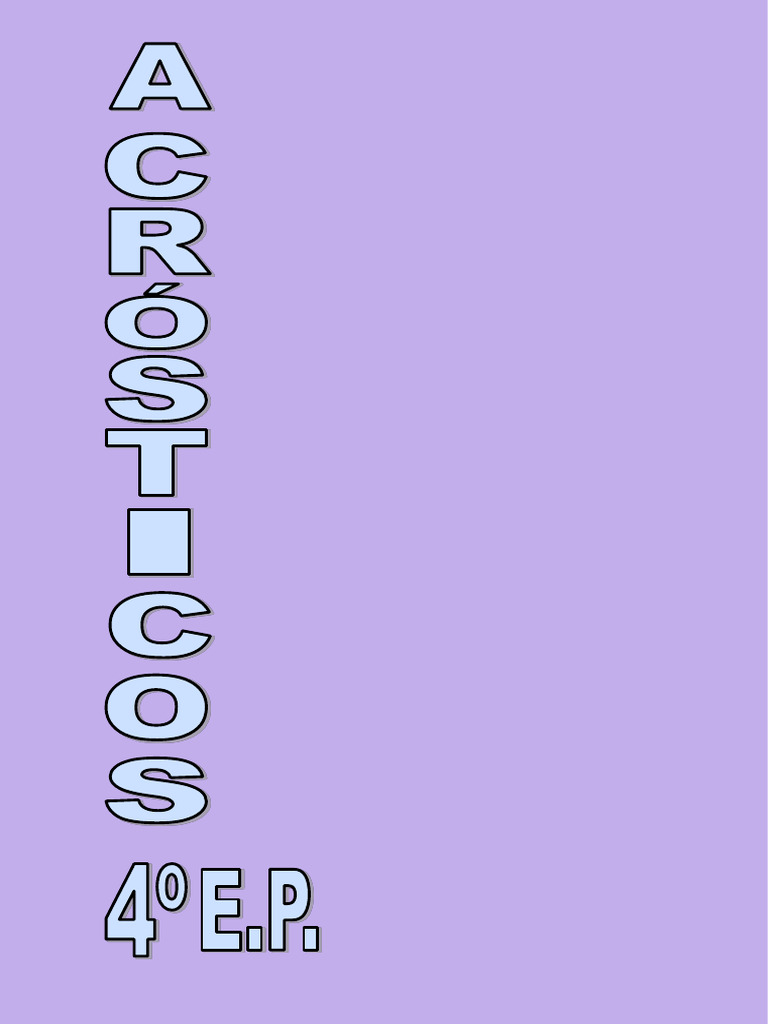 Acrósticos 4º E.P. | PDF
