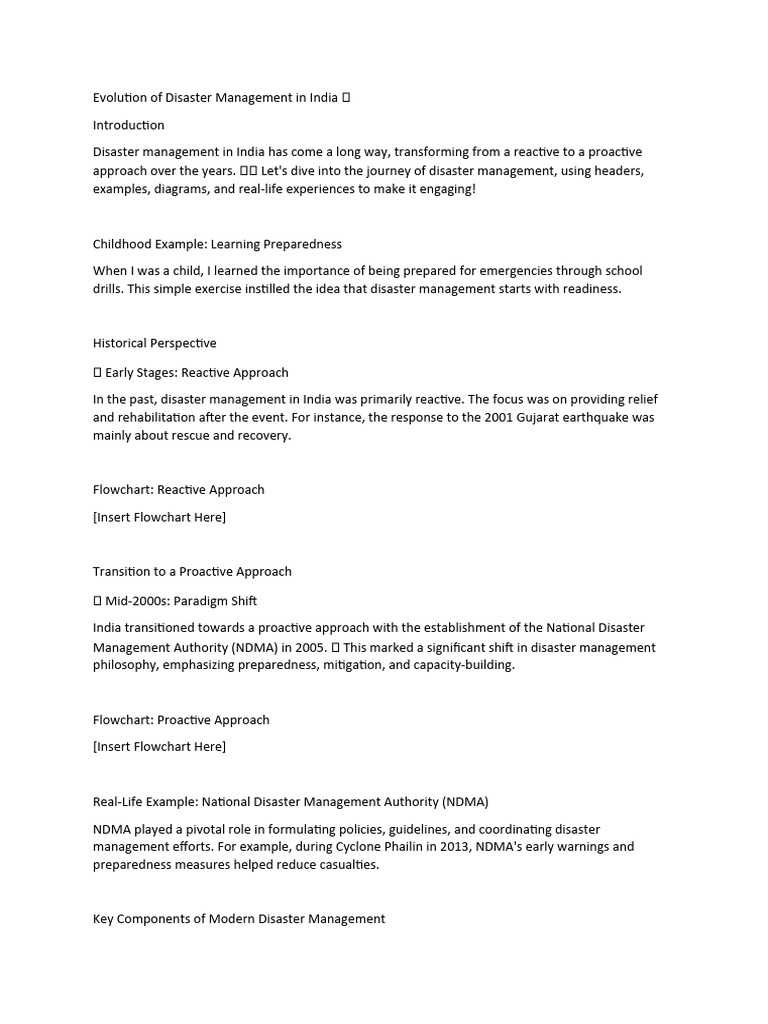 Evolution of Disaster Management in India | PDF | Emergency Management ...