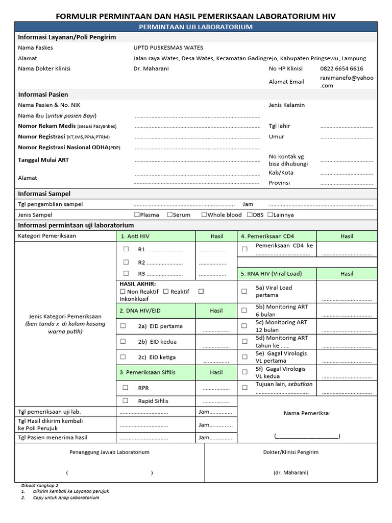 Formulir Rujukan VL | PDF