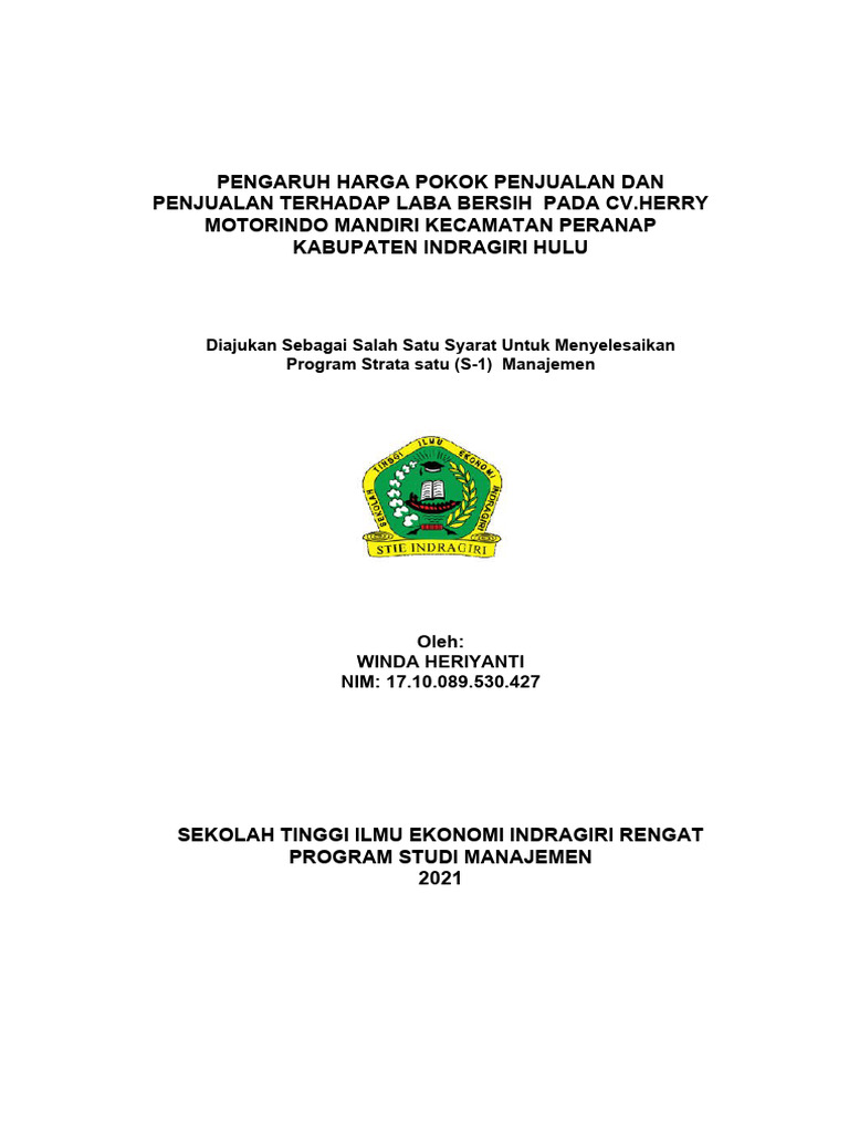 Skripsi Winda Acc | PDF | Bisnis