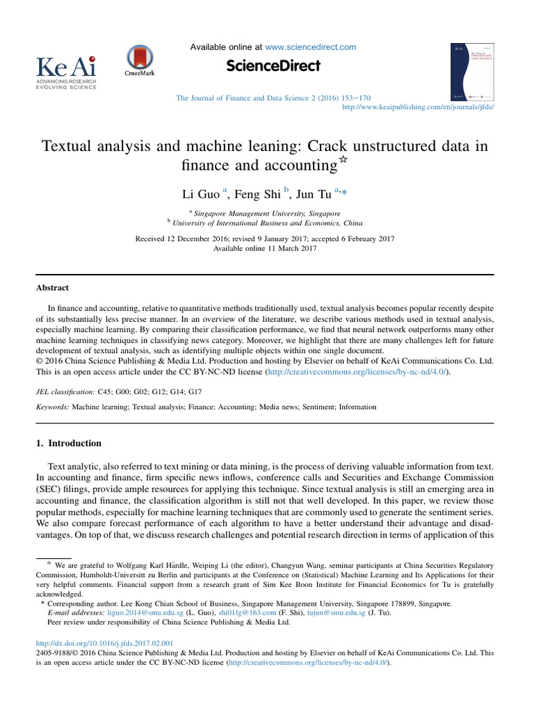 Textual Analysis and Machine Leaning Crack Unstructured Data in | PDF | Support Vector Machine ...