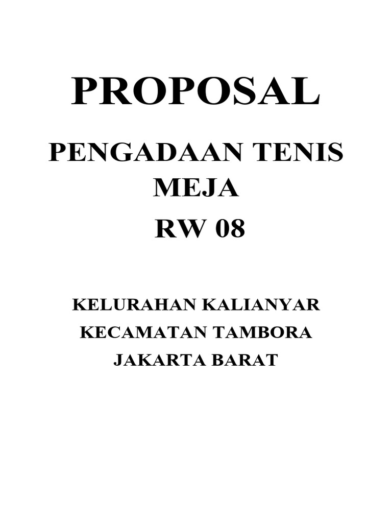 Proposal Tenis Meja 2024 | PDF