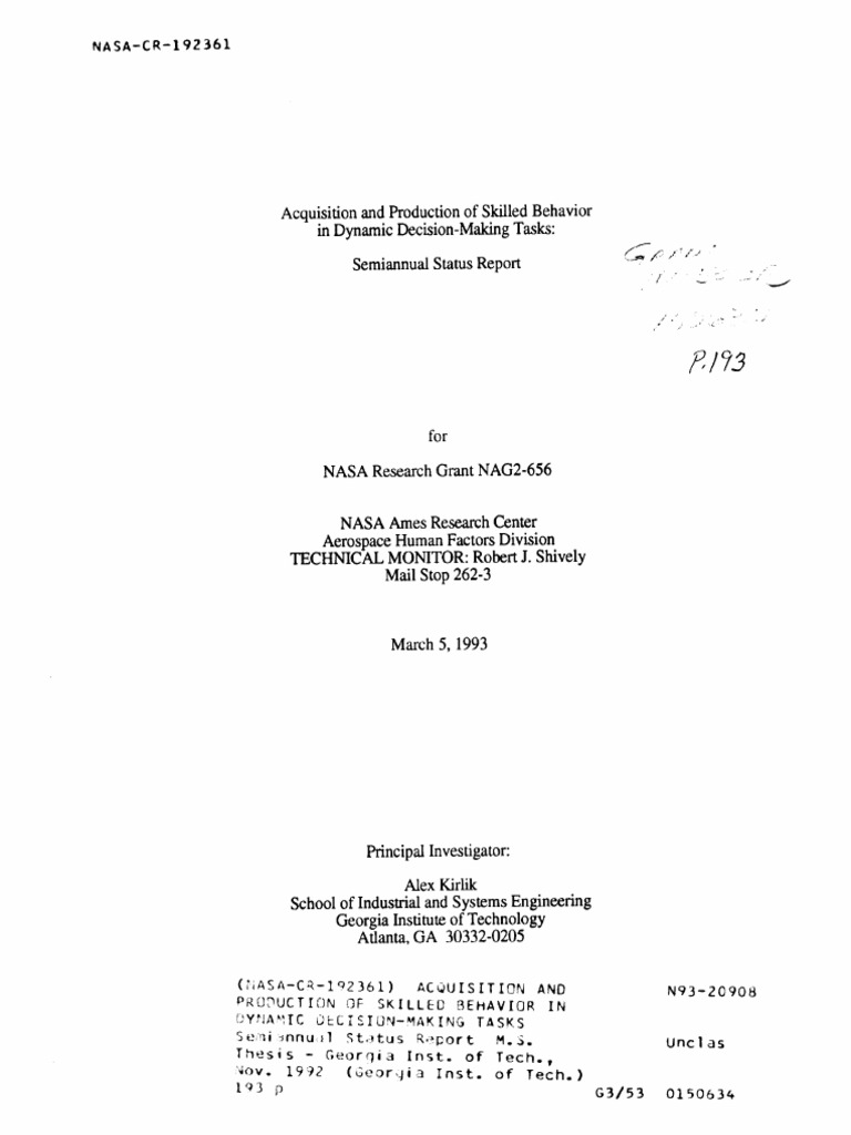 Nasa CR 192361 | PDF | Information | System