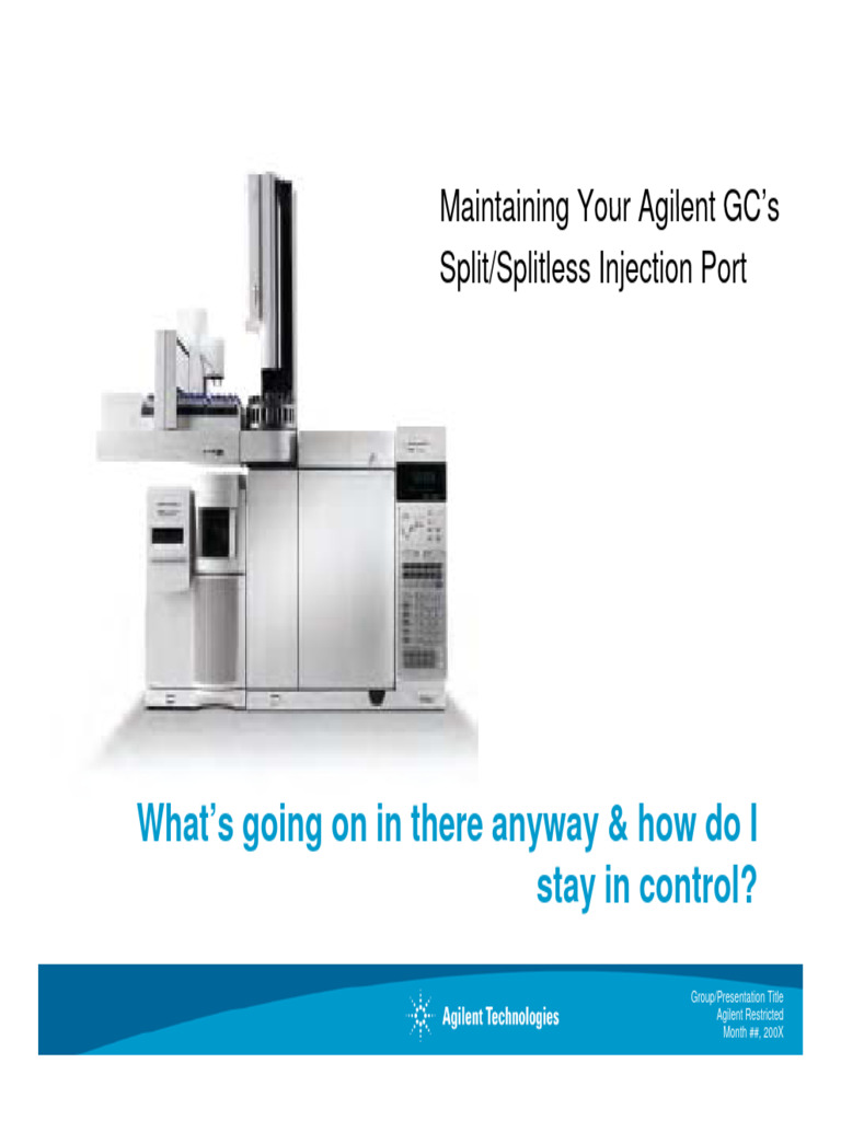 Agilent GC Split/Splitless Maintenance Guide | PDF | Valve | Gases