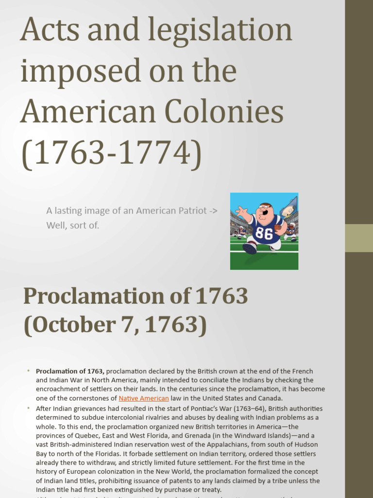 Colonial Acts Leading to American Revolution | PDF