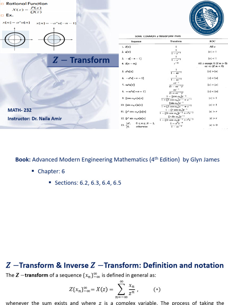 Lecture # 43(Z transform) | PDF | Function (Mathematics) | Mathematical Relations