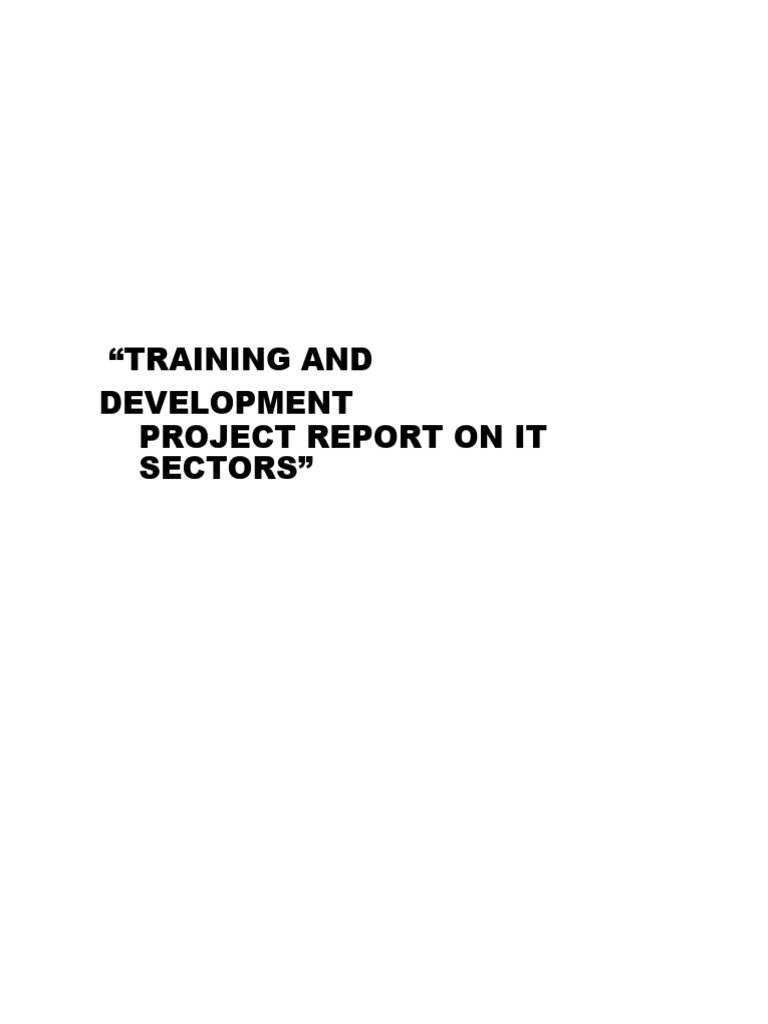 Training and Development Project Report On It Sectors | PDF | Retail ...
