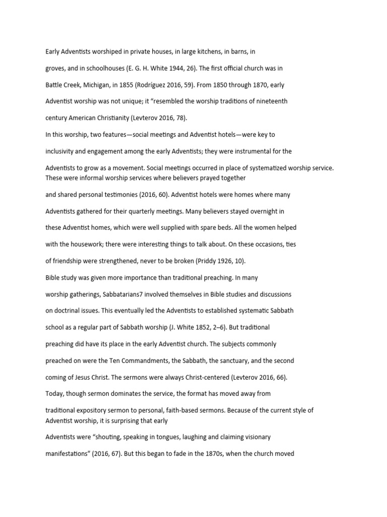 Early Adventists Worshiped in Private Houses | PDF | Seventh Day ...