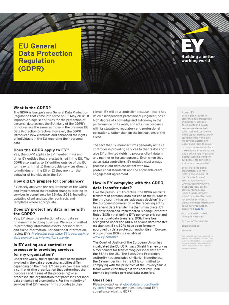 Ey Eu General Data Protection Regulation GDPR v3 | PDF | Government ...