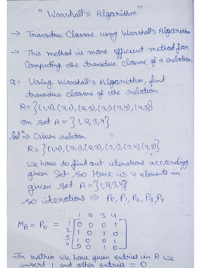 Warshall Algorithm | PDF