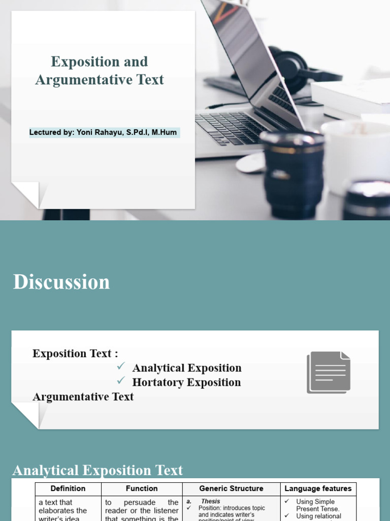 Exposition and Argumentative Text Guide | PDF | English Language ...