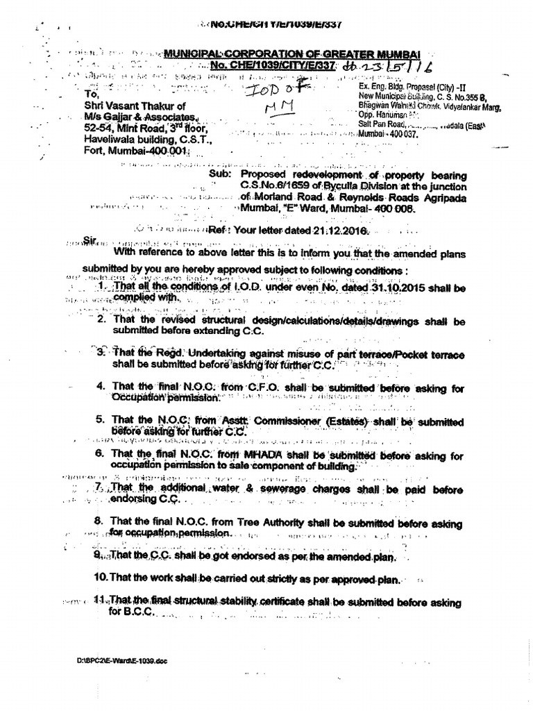 1 Building Plan Approval (IOD) | PDF